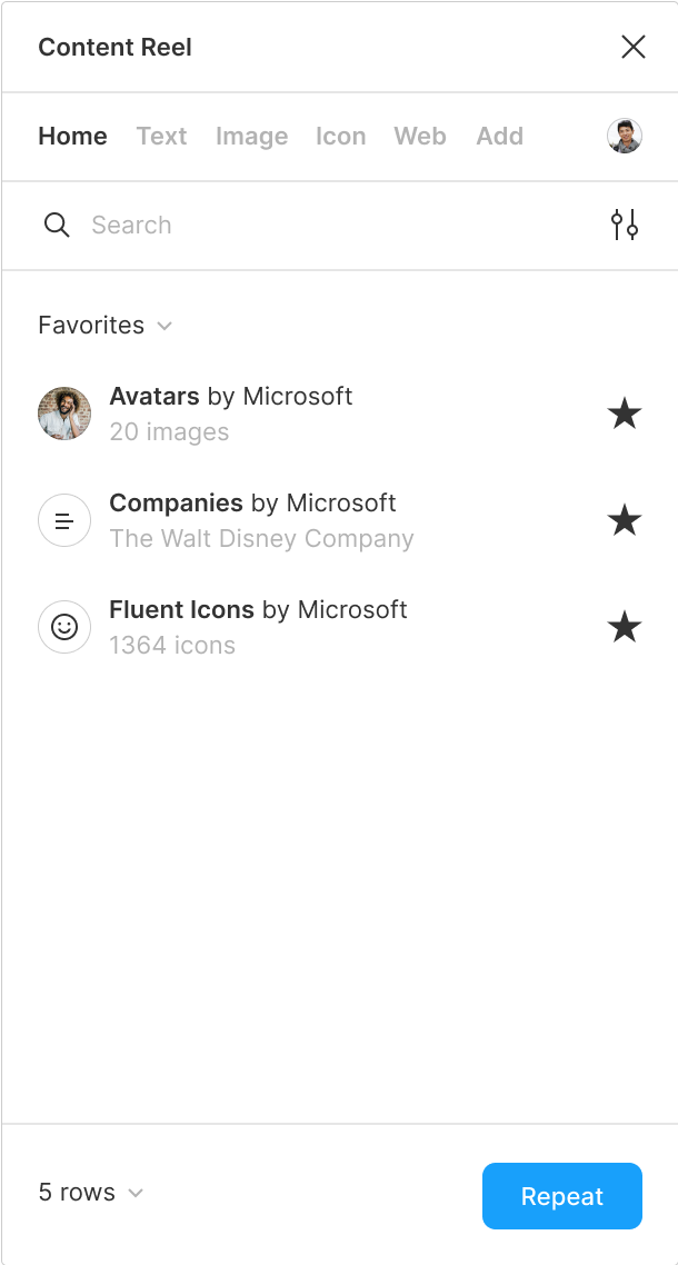 Content Reel plugin for Figma | Microsoft Design Tools